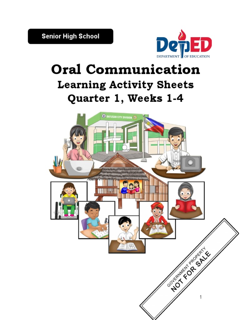 Oral Communication Quarter 1 - Weeks 1-4... | PDF | Communication | Nonverbal Communication