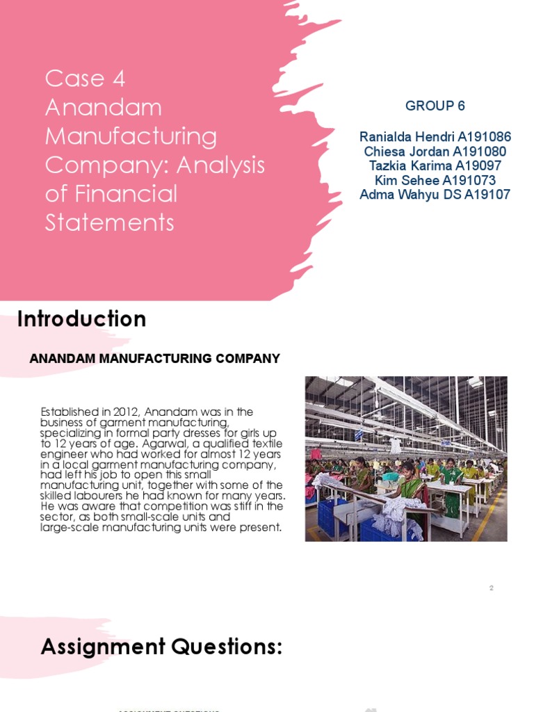Integrated Case Study - Anandam Manufacturing Company | PDF