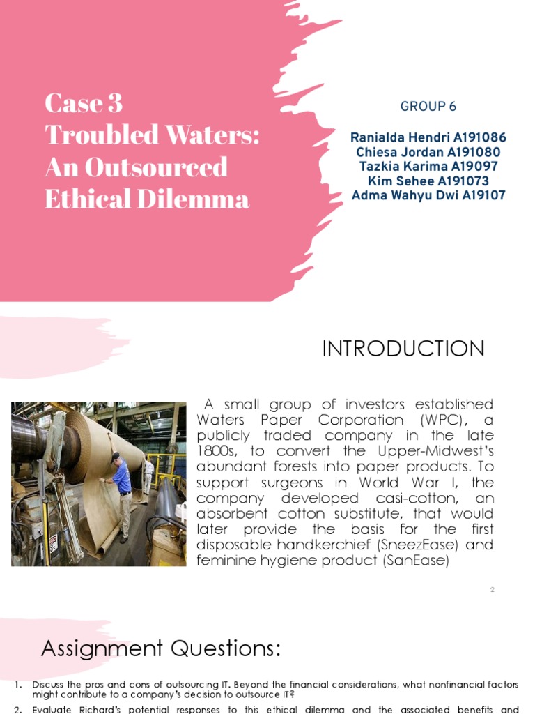 Integrated Case Study - Troubled Waters | PDF | Outsourcing | Employment