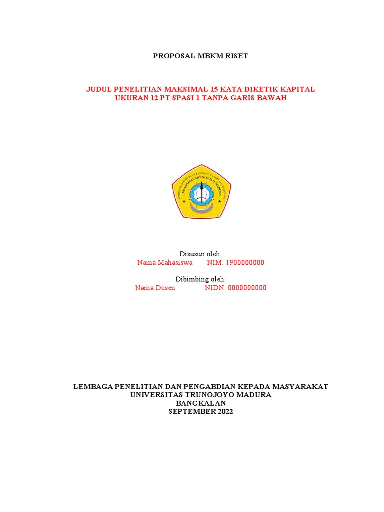 2022 - Template Proposal MBKM Riset | PDF