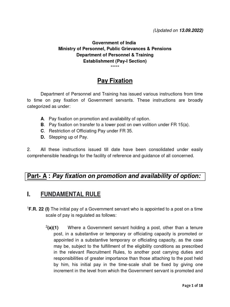 Pay Fixation - Information Document | PDF | Employment | Accrual