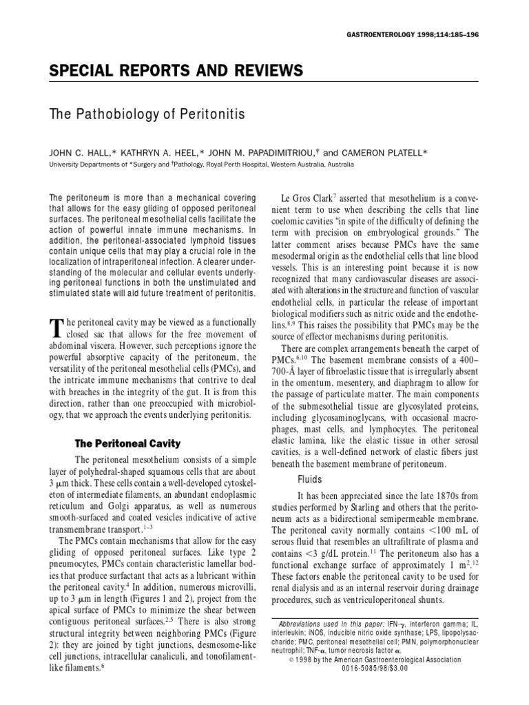 The Pathobiology of Peritonitis | PDF | Peritoneum | Immune System