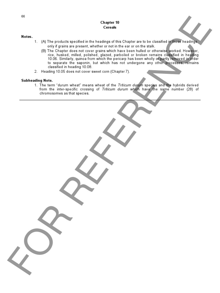 Cereals Classification and Duty Rates | PDF | Wheat | Cereals