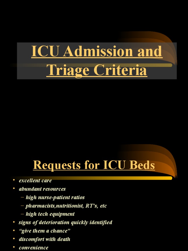 ICU Triage | PDF | Intensive Care Unit | Intensive Care Medicine