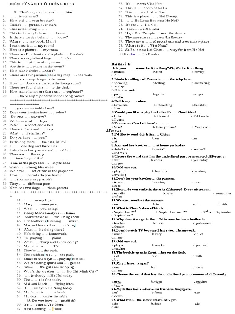 Bo de On Thi IOE Lop 3 | PDF