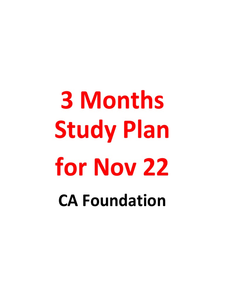 Study Plan For CA Foundation Dec 22 | PDF | Cognitive Science | Cognition