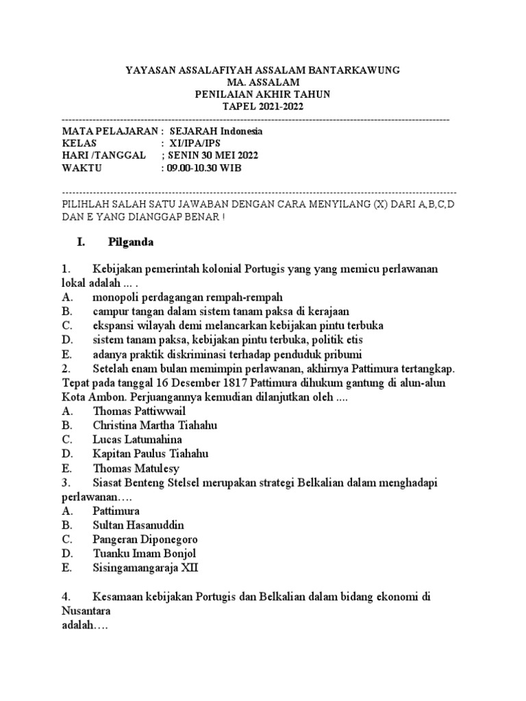 PAT - SI.Assalam 11 | PDF