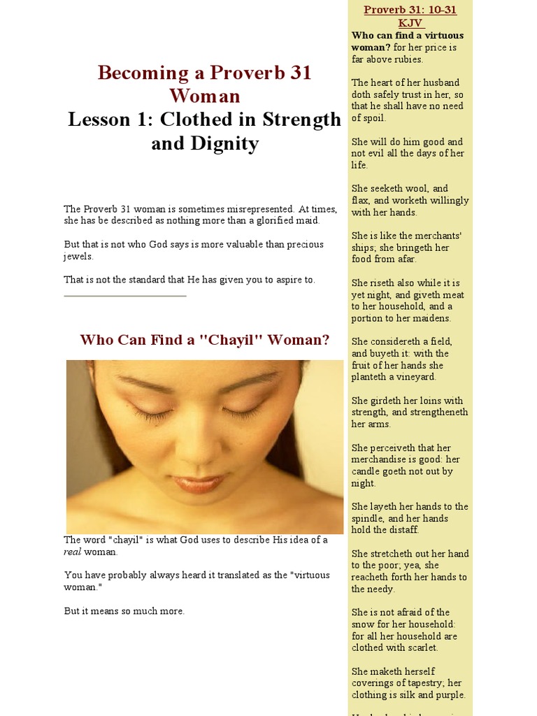 Proverb 31: Strength and Dignity | PDF | Proverb | Jesus