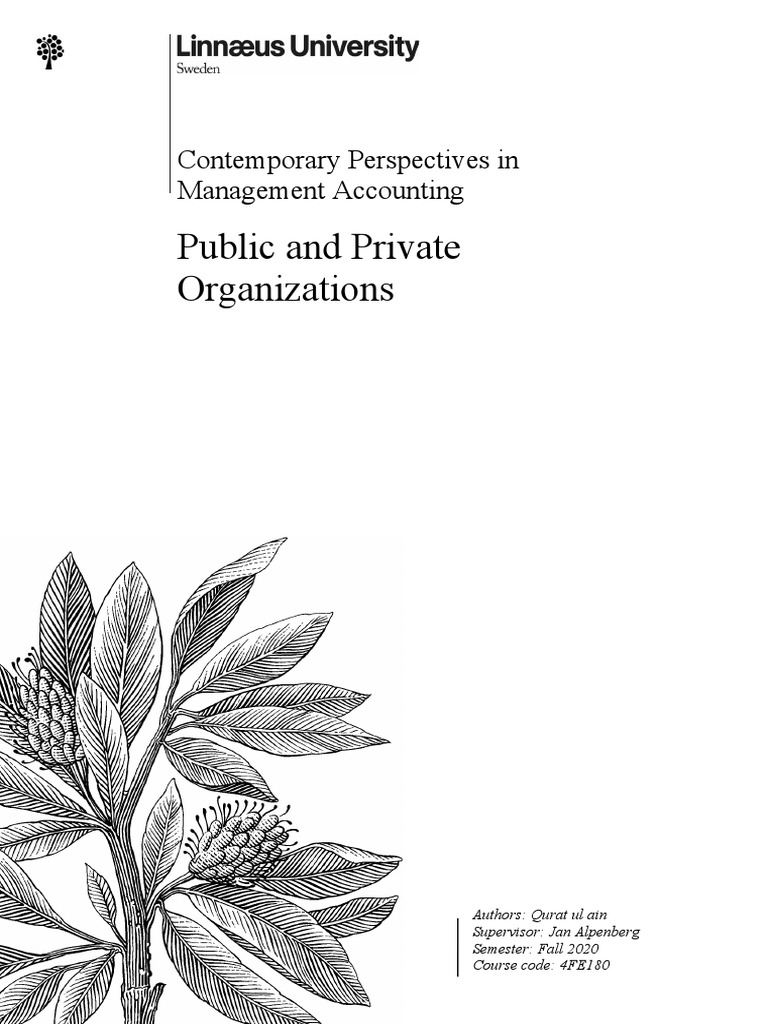 Comparing Public and Private Organizations | PDF | Governance | Policy