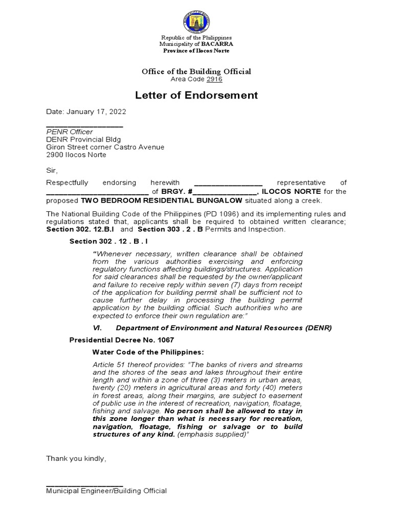 DENR-Endorsement Letter | PDF | Justice | Crime & Violence