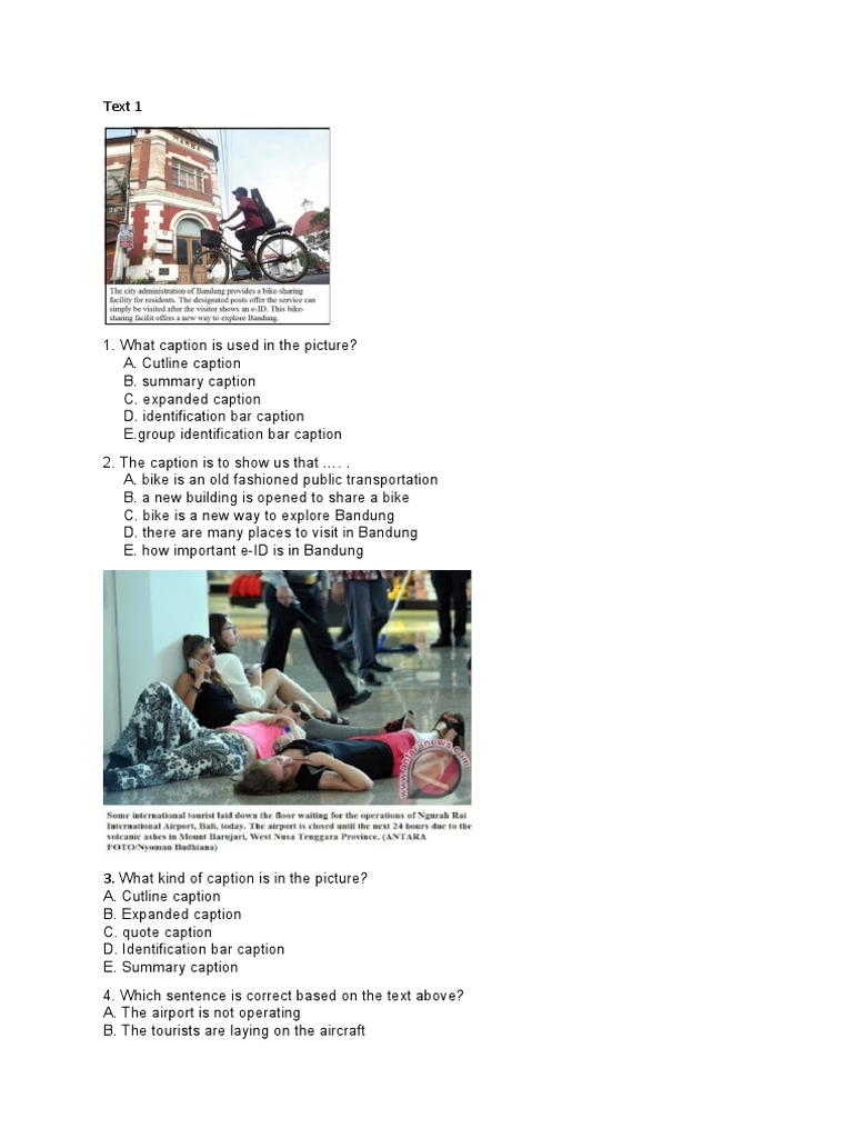 Soal Photo Caption 2 | PDF | Service Industries | Transport