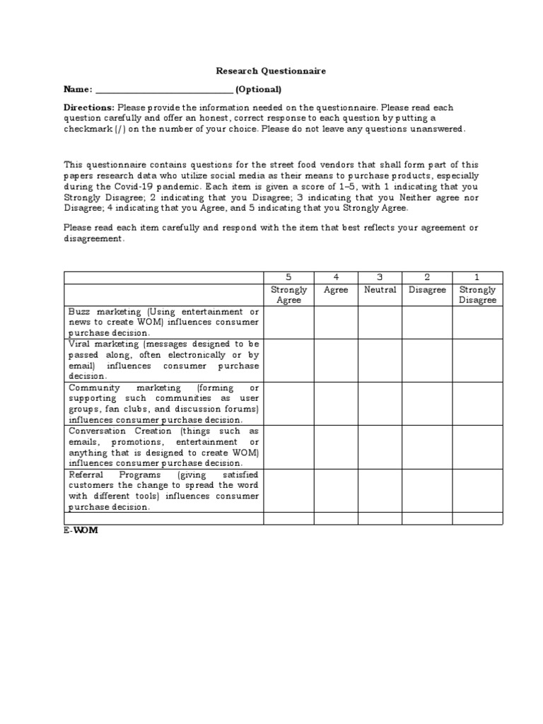 Research Questionnaire Adapt | PDF | Popular Culture & Media Studies ...