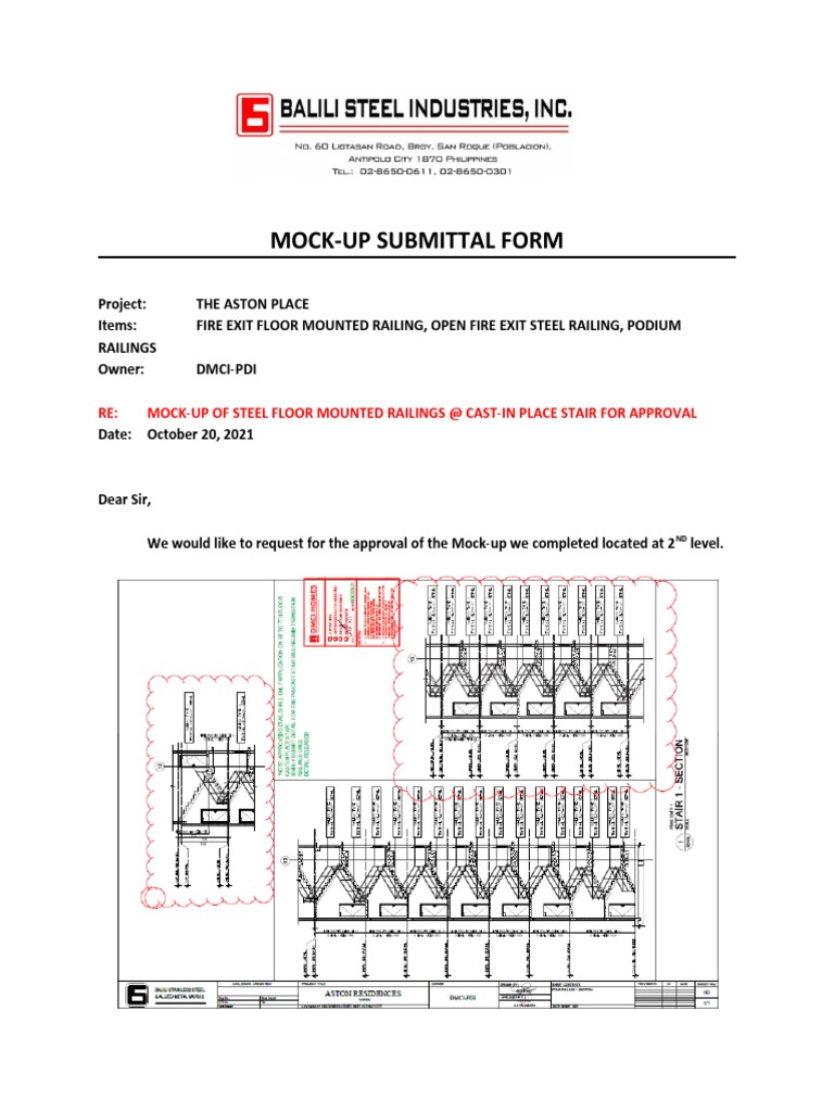 Aston Place Mock-Up Submittal Form | PDF