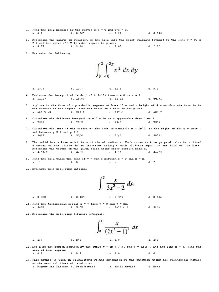 Integral Calculus | PDF | Integral | Area Integral Calculus | PDF | Integral | Area