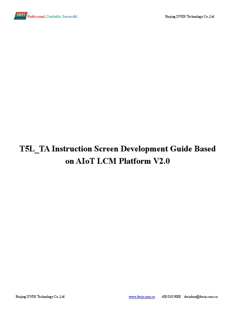 T5L TA AIoT LCM Platform Instruction Screen Development Guide | PDF ...