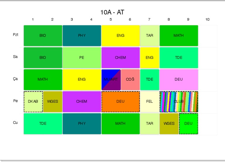 10A Class Schedule | PDF