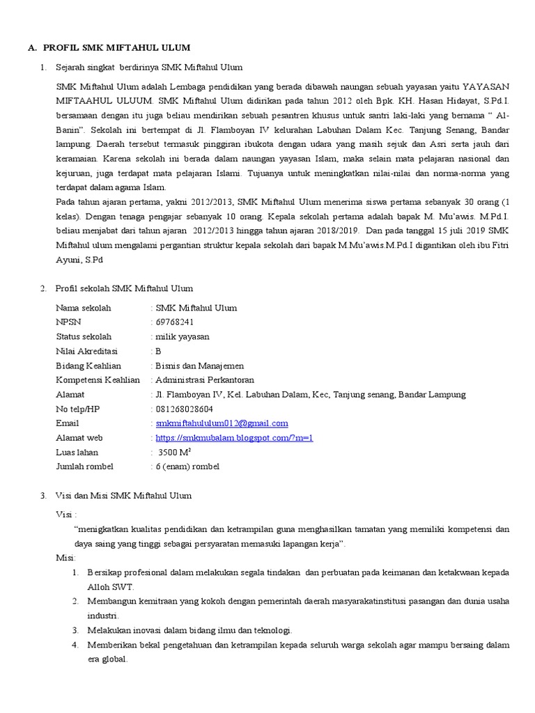 Profil SMK Mu | PDF