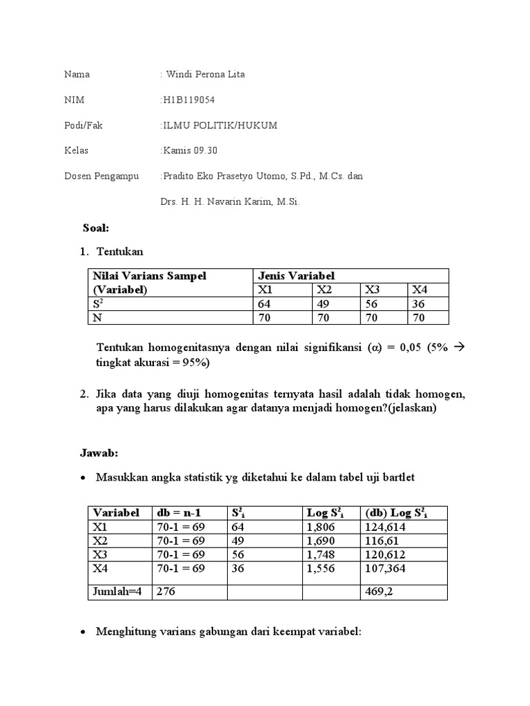 Windi Perona Lita H1B119054 | PDF