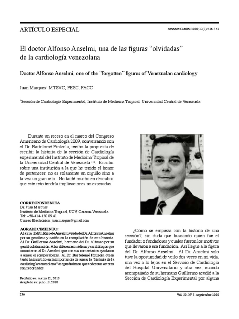 Legado del Dr. Alfonso Anselmi en Cardiología | PDF | Venezuela | México