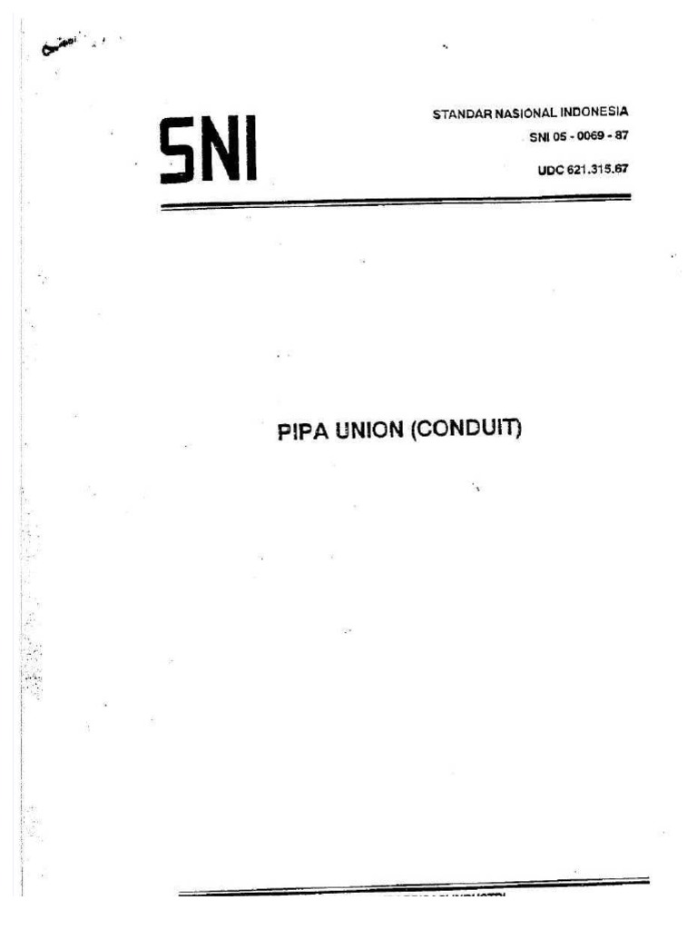 PDF Sni 05 0069 1987 Pipa Union Conduit Compress | PDF