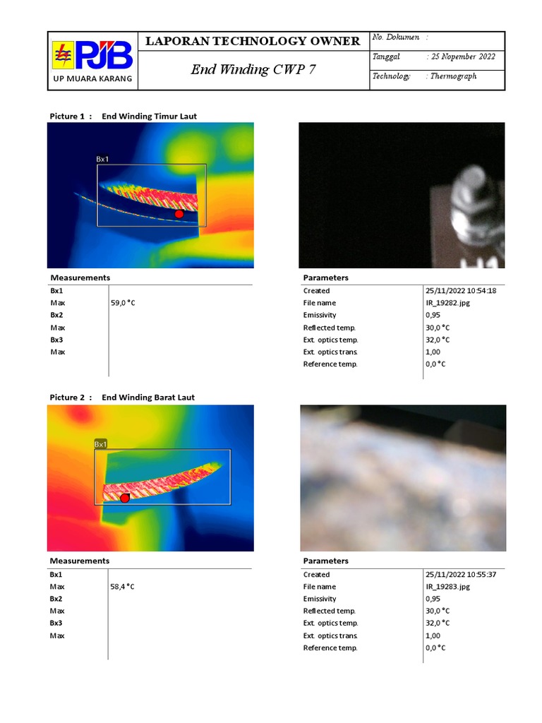 End Winding CWP 7 Thermography Report | PDF | Electromagnetic Radiation ...