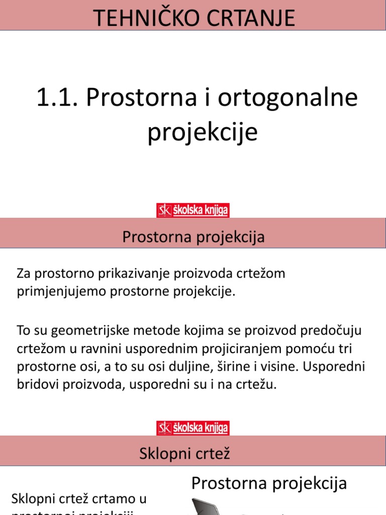 1.prostorna I Ortogonalne Projekcije | PDF