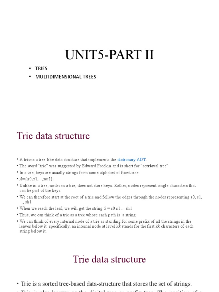 Trie And K D Tree Data Structures Pdf Computer Data Algorithms 