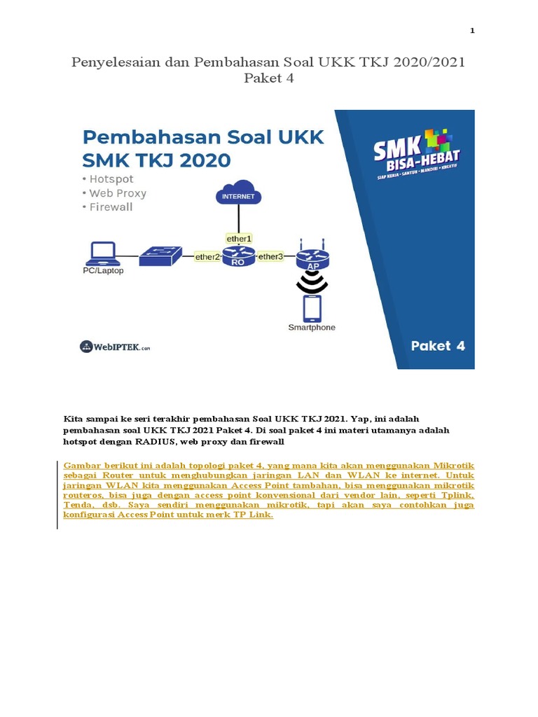 Penyelesaian Dan Pembahasan Soal UKK TKJ 2020 | PDF
