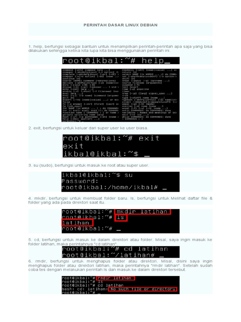 Perintah Dasar Linux Debian Singkaat | PDF | Komputer