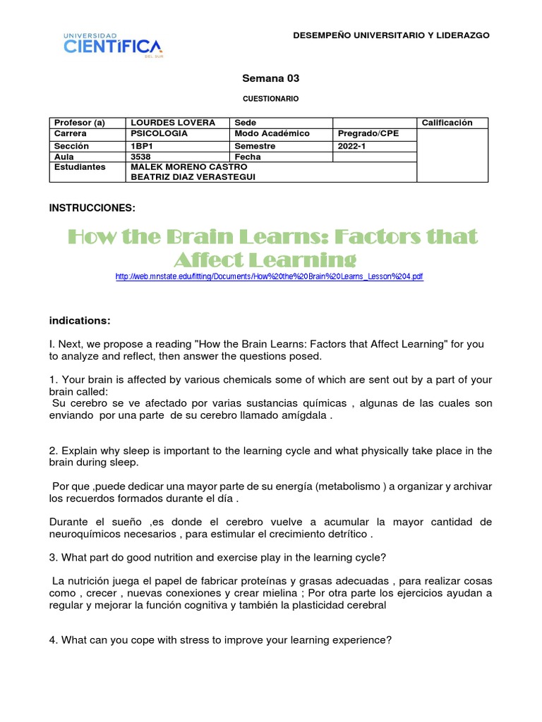 Ficha Cuestionario Ingles - Hum-003 - Sem-03 - 2022-1 | PDF