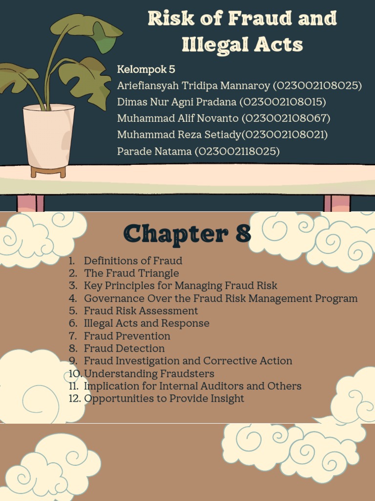 Kelompok 5 - Chapter 8 Risk of Fraud and Illegal Acts - Internal Audit | PDF