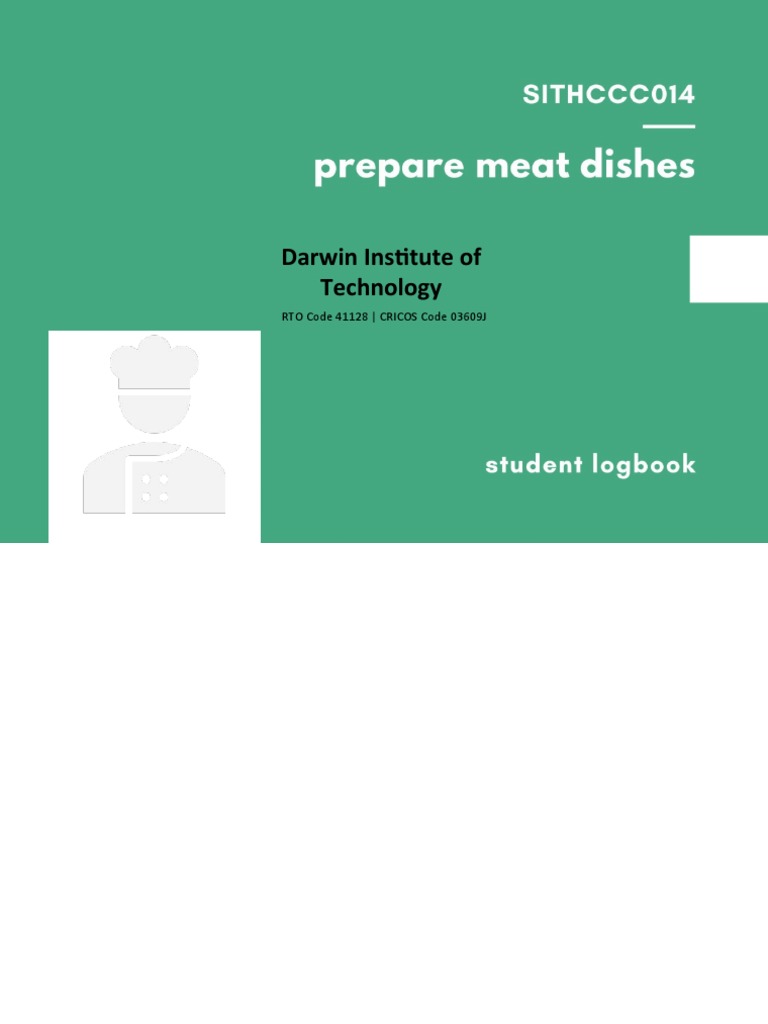 SITHCCC014 Meat Dishes Logbook | PDF | Offal | Beef
