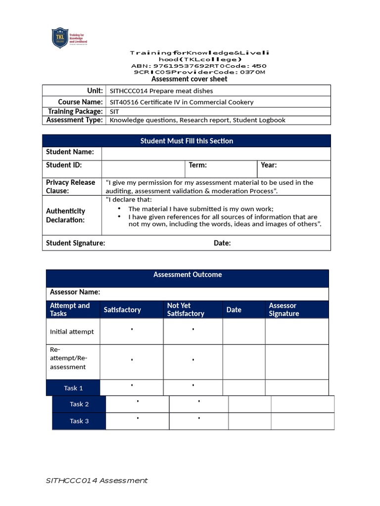 solved..SITHCCC014 Student Assessment Tasks - Docx 1 1 | PDF | Beef ...