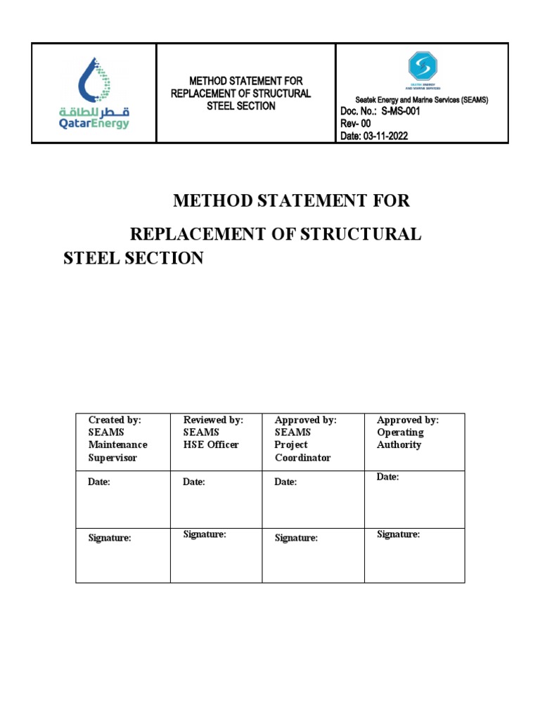 MS For Replacement of Structural Steel Section | PDF | Personal ...