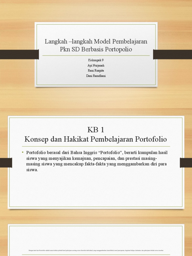 Pembelajaran PKn Berbasis Portofolio | PDF | Karier & Perkembangan
