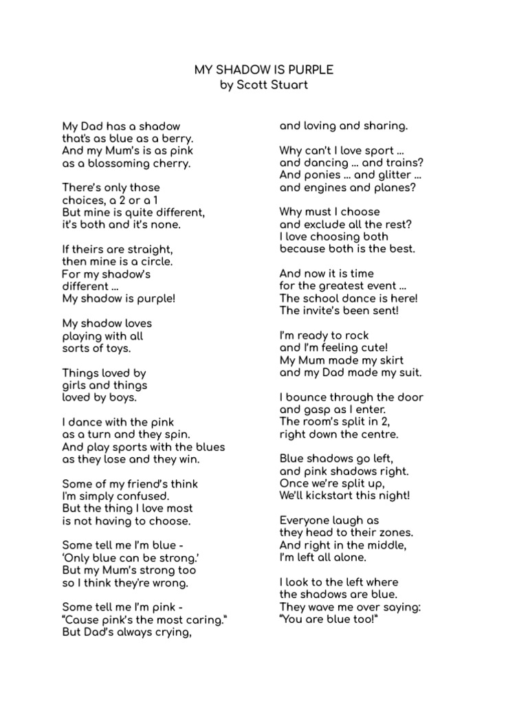 My Shadow Is Purple | PDF | Poetry