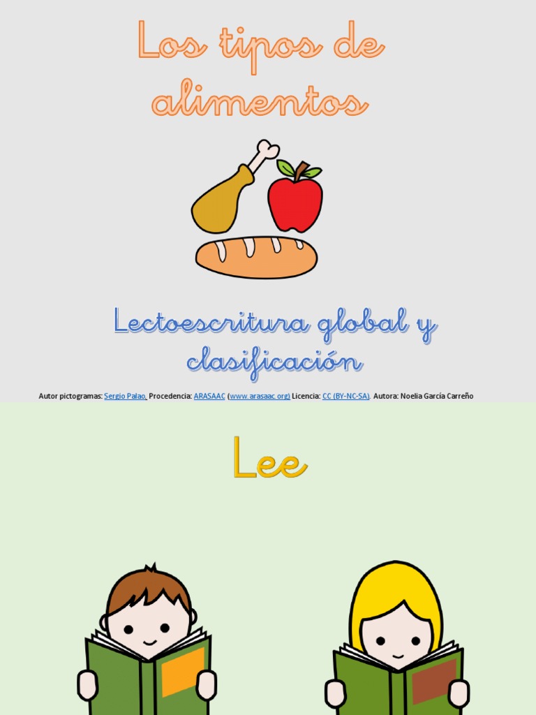 Lectoescritura Global Minusculas Tipos de Alimentos | PDF | Industria ...