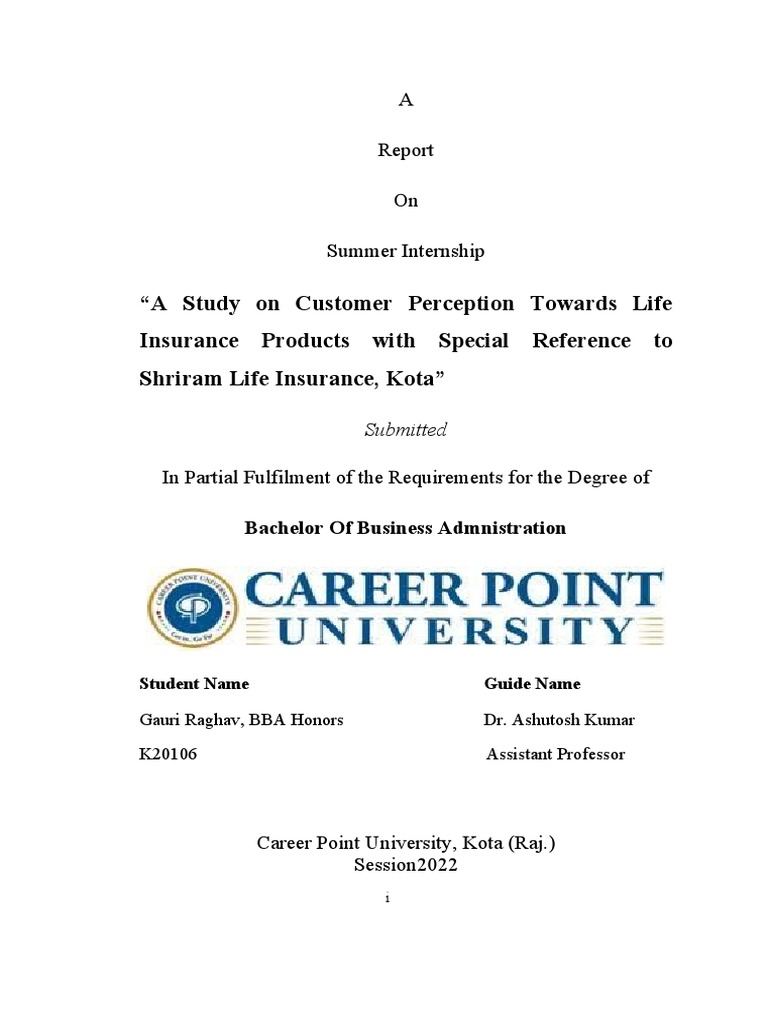 Final Soft Copy Gauri Raghav | PDF | Insurance | Life Insurance Final Soft Copy Gauri Raghav | PDF | Insurance | Life Insurance