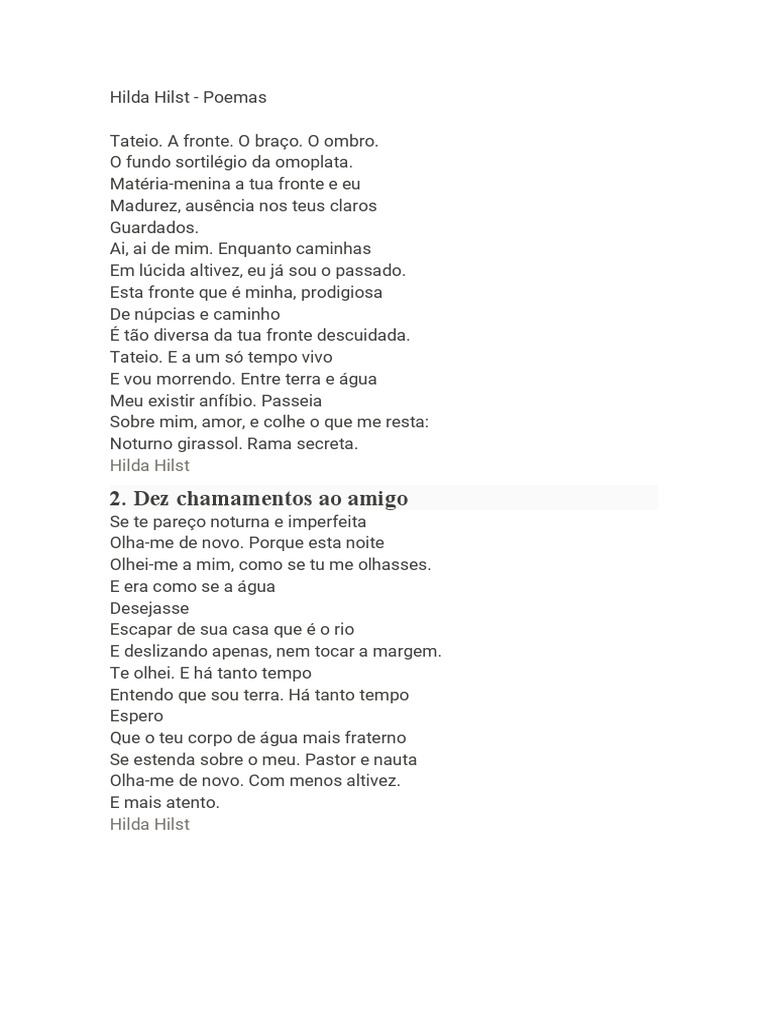 Hilda Hilst | PDF