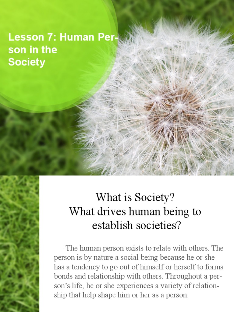 Lesson 7 Human Person in The Society Q2 Module71st Sem | PDF | Society ...