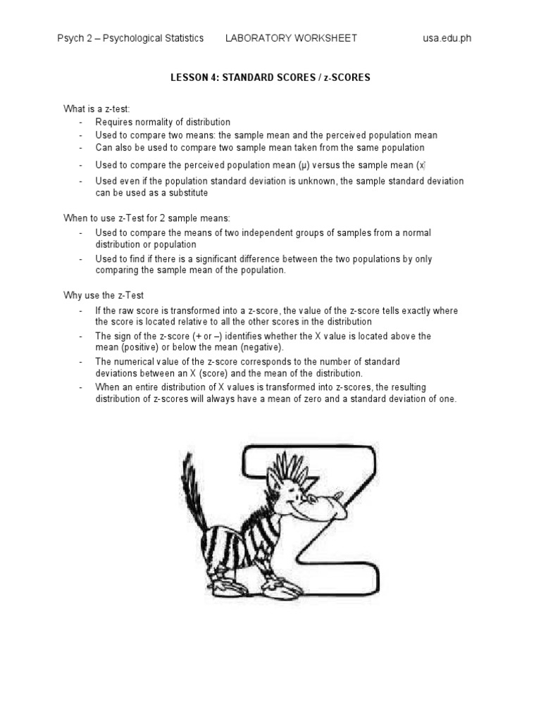 Understanding z-Scores and z-Tests in SPSS | PDF | Standard Score ...