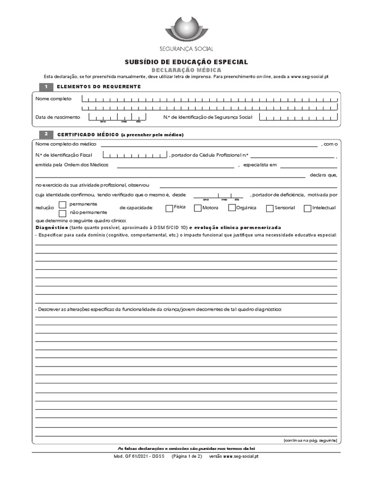 GF 61 DGSS | Download grátis PDF | Educação Especial | Deficiência