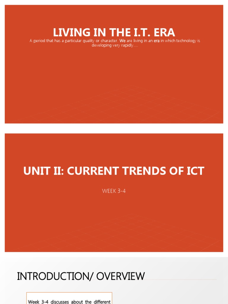 Week3 4 - Current IT Trends of ICT 1 | PDF | Data Analysis | Machine Learning