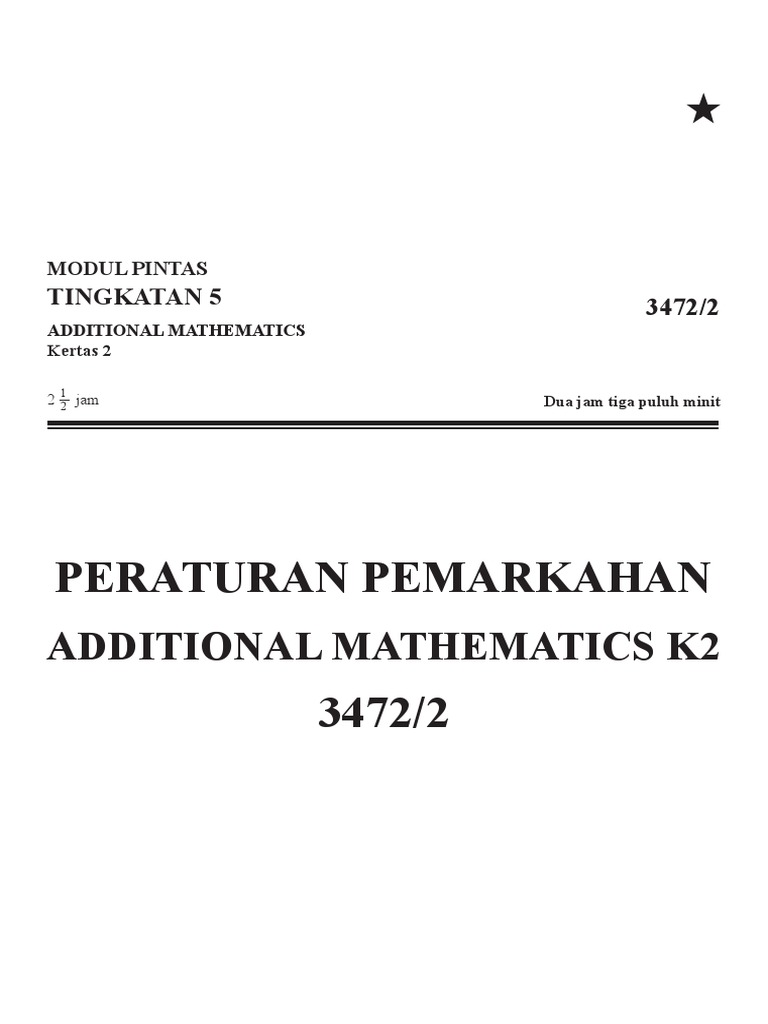 Form 5 Add Math Marking Guide | PDF | Mathematical Concepts | Algebra