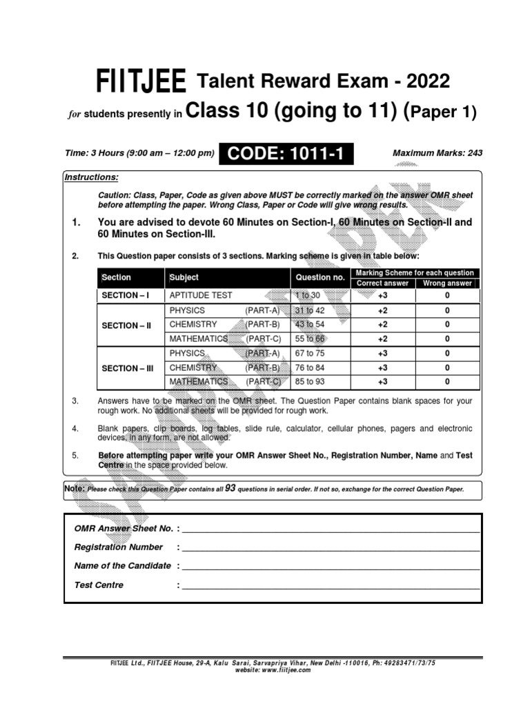 Sample Paper-Ftre-2022-Class-X-P1-At+pcm | PDF | Hydroxide | Magnesium