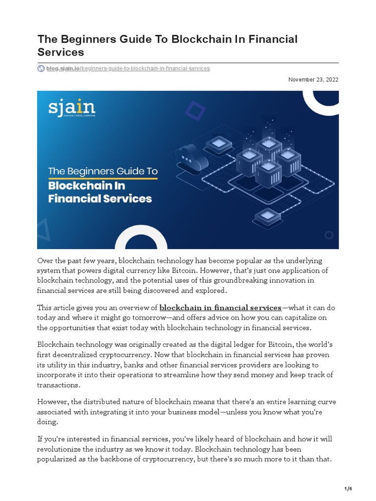 The Beginners Guide To Blockchain in Financial Services | PDF | Banks ...