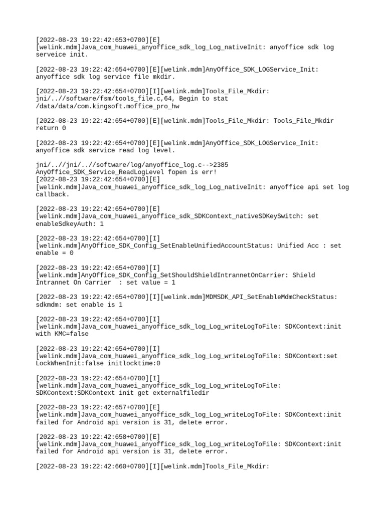 Anyoffice Log | PDF | Operating System Families | System Software