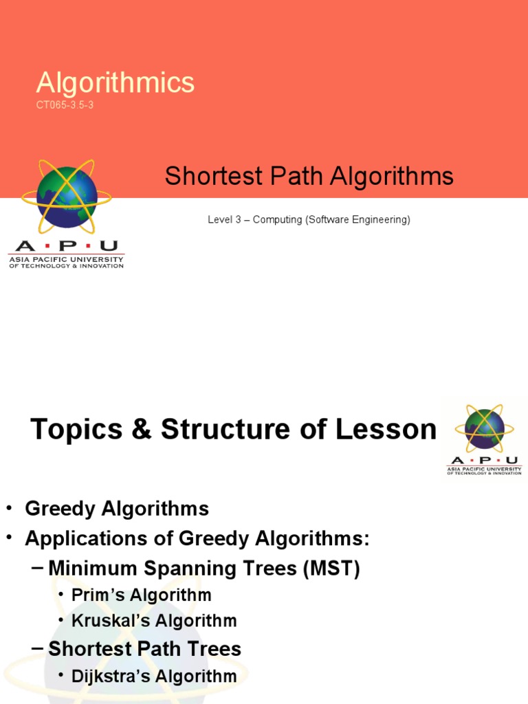Lecture 09 Shortest Path Algorithms Pdf Computational Problems Computer Programming 2978