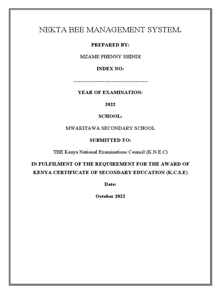 Nekta Management System | PDF | Beehive | Databases