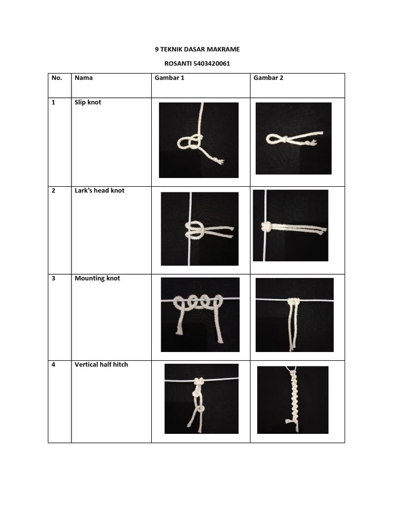 9 Basic Macrame Techniques Guide | PDF | Home & Garden
